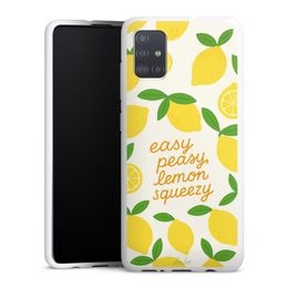 DeinDesign Galaxy A51 Handy Silikon H&uuml;lle Case wei&szlig; Handyh&uuml;lle Spruch Statement Lemon Silikon Case