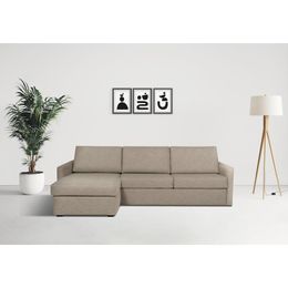 Places of Style Schlafsofa »GOLDPOINT Ecksofa 264 cm, Liegefläche (140/200cm), L-Form, « Bettfunktion, Bonell-Federkernmatratze und...