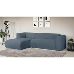 Inosign Ecksofa »MERID L-Form (257 cm), zeitlos & stilvolles Design, « Aufwendig gepolstert, in Cord, Chenille und Struktur dunkelblau