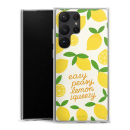 DeinDesign Galaxy S23 Ultra Handy Silikon H&uuml;lle Case transparent Handyh&uuml;lle Spruch Statement Lemon Silikon Case
