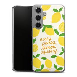 DeinDesign Galaxy S25 Handy Silikon H&uuml;lle Case transparent Handyh&uuml;lle Spruch Statement Lemon Silikon Case