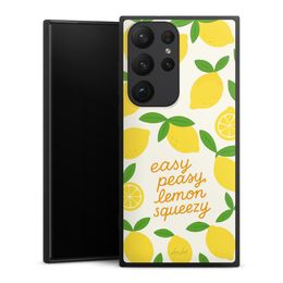 DeinDesign Galaxy S23 Ultra Handy Premium Silikon H&uuml;lle Handyh&uuml;lle schwarz Case Spruch Statement Lemon Silikon Premium Case