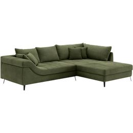 MR. COUCH Ecksofa »Portofino, L-Form« Mit Kaltschaumpolsterung, bis 140 kg belastbar Memphis 12 green