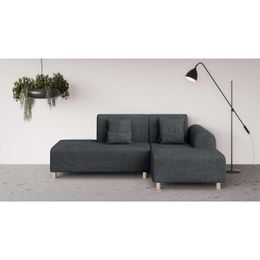 Inosign Ecksofa »Suyala« L-Form mit Hocker anthrazit