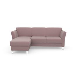Sit & More SIT&MORE Ecksofa »Visby L-Form« wahlweise mit Bettfunktion und Bettkasten, frei im Raum stellbar altrosa