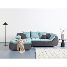 Inosign Ecksofa »Imola, elegant und modern, aktuelle Steppung im Sitz, bequem, L-Form« frei im Raum stellbar, wahlweise mit Bettfunktion und...