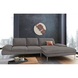 W.Schillig Ecksofa »enjoy&MORE, Designsofa, bequem, zeitlos und elegant, L-Form« mit Sitztiefenverstellung, Füße silber matt, Breite 340 cm grey R66