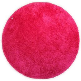 Tom Tailor HOME Hochflor-Teppich »Soft« rund 35 mm Höhe super weich und flauschig, ideal im Wohnzimmer & Schlafzimmer pink Obermaterial: 100%...