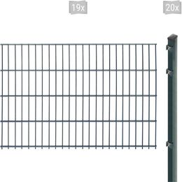 Arvotec Doppelstabmattenzaun &raquo;EXCLUSIVE 83 zum Einbetonieren&laquo; Zaunh&ouml;he 83 cm, Zaunl&auml;nge 2 - 60 m grau Kunststoff, Stahl