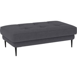 Trendmanufaktur Hocker &raquo;Luzi, Polsterhocker, moderner Fu&szlig;hocker&laquo; passend zur Serie, extra hohe Metallf&uuml;&szlig;e, 125 x 42x 72 cm grau 92% Polyester, 8% 