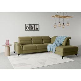 Sit & More SIT&MORE Ecksofa »Sinatra L-Form« mit Ottomane, optional mit Kopfteilverstellung und Armteilfunktion olive