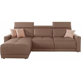 DOMO collection Ecksofa »Ava mit moderner Sitzheftung & toller Doppelnaht, komfortabel, L-Form« mit Recamiere, inkl. Federkern, wahlweise mit...