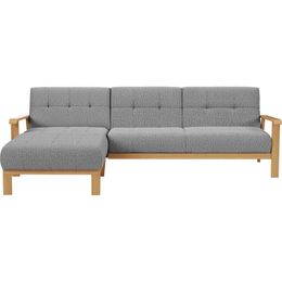 Sit & More SIT&MORE Ecksofa »Billund L-Form« Armlehnen aus eichefarbigem Buchenholz, verschiedene Bezüge und Farben gray