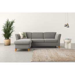 Home Affaire Ecksofa &raquo;Trelleborg L-Form&laquo; Federkern-Polsterung, wahlweise mit Bettfunktion und Bettkasten grau 100% Polyester