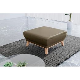 Sit & More SIT&MORE Polsterhocker »Lavida« Mit elegantem Holzrahmen olive