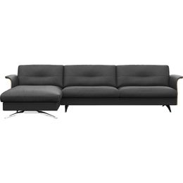 FLEXLUX Ecksofa »Glow Designsofa, bequem und komfortabel durch hochwertigen Sitzaufbau« L-Form, Modernes skandinavisches Design Deep Black