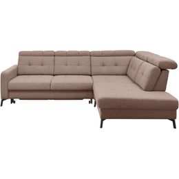 Musterring Ecksofa »MR 4615« mit Kopf- und Rückenverstellung, Metallfuß schwarz, Maße 272 x 214 cm taupe