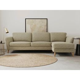 Home Affaire Ecksofa &raquo;MARSEILLE (279/152cm),L-Form, Rec. rechts/links, verschiedene Bez&uuml;ge&laquo; Massivholzbeine Eiche, Landhausstil, Wellenunterfederung 
