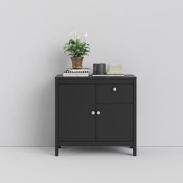 Home Affaire Sideboard »Madrid, Aufbewahrung, Schubladenschrank, Sideboard, « mit 2 Türen und 2 Schublade, Breite 82 cm, Höhe 80 cm schwarz matt