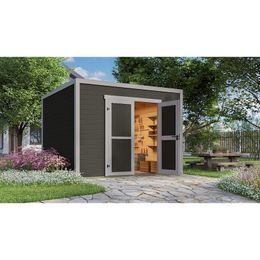 Weka Gartenhaus »Batu/Fynn 3« 28 mm starke Blockbohlen dunkelgrau
