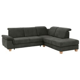 Home Affaire Ecksofa &raquo;Dalia L-Form&laquo; mit Federkernpolsterung, wahlweise mit Bettfunktion, Bettkasten grau Luxus-Microfaser Florence (100% Polyester);