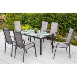 Merxx Garten-Essgruppe »Trivero« grau + Obermaterial: 100% Polyester