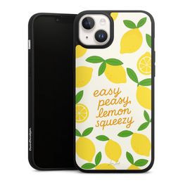 DeinDesign iPhone 14 Handy Premium Silikon H&uuml;lle Handyh&uuml;lle schwarz Case Spruch Statement Lemon Silikon Premium Case