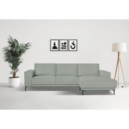 Places of Style Ecksofa »Polsterecke Oland, Struktur, Flachgewebe, Luxus-Microfaser, Boucle« L-Form, 280 cm, Wellenunterfederung, Skandi-Design,...