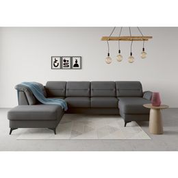 Sit & More sit&more Wohnlandschaft &raquo;Sinatra U-Form&laquo; optional mit Kopfteilverstellung und Armteilfunktion, Metallf&uuml;&szlig;e grau 98% Polyester, 2% Polyamid