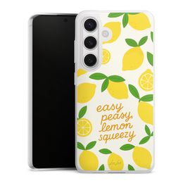 DeinDesign Galaxy S24 Handy Slim Case Silikon Handyh&uuml;lle transparent H&uuml;lle extra d&uuml;nn Spruch Statement Lemon Silikon Slim Case