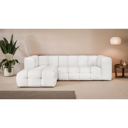 LeGer Home by Lena Gercke Ecksofa »TALISHA L-Form Designersofa, moderne Steppung, B/T/H: 276/178/75 cm« aufwendig gepolstert, hoher Sitzkomfort creme