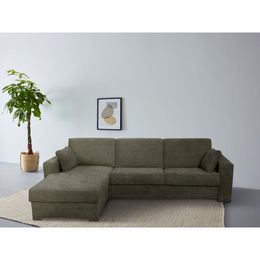 Home Affaire Ecksofa »Roma "M" Matratzenhöhe 14 cm, Dauerschlaffunktion, mit Unterfederung, « Liegemaße ca 143x198 cm, L-Form grün