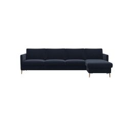 FLEXLUX Ecksofa »Fiore, L-Form, bequem und komfortabel durch hochwertigem Sitzaufbau« schmale Armlehnen, Kaltschaum, Füße Alu+ Eiche Royal Blue