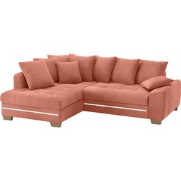 MR. COUCH Ecksofa »Nikita II, L-Form« mit RGB-LED Beleuchtung, wahlweise mit Bett, Bettkasten, Kaltschaum Novaclean Avanti 9 ginger