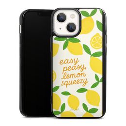 DeinDesign iPhone 13 Mini Handy Slim Case extra d&uuml;nn Silikon Handyh&uuml;lle schwarz H&uuml;lle Spruch Statement Lemon Silikon Slim Case