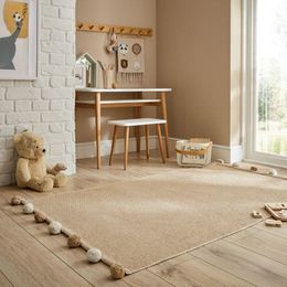 FLAIR RUGS Teppich &raquo;Kinder Pom&laquo; rechteckig 5 mm H&ouml;he Wendbarer Teppich natur Obermaterial: 100% Baumwolle B : 100 cm 1 Stk.