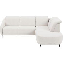 Sit & More sit&more Ecksofa &raquo;Blues L-Form&laquo; wahlweise mit Klapptisch und USB wei&szlig; 100% Polyester