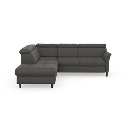 Sit & More SIT&MORE Ecksofa »Marano L-Form« inklusive Kopfteilverstellung, wahlweise mit Bettfunktion, Bettkasten grau 94