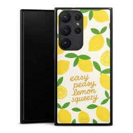 DeinDesign Galaxy S23 Ultra Handy Silikon H&uuml;lle Case schwarz Handyh&uuml;lle Spruch Statement Lemon