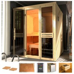 Weka Sauna »Classic« 7, 5 kW Ofen mit ext. Steuerung, Fenster natur
