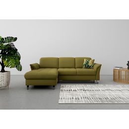 Sit & More SIT&MORE Ecksofa »Maggiore L-Form« wahlweise mit Kopfteilverstellung, Bettfunktion und Bettkasten olive