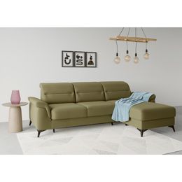 Sit & More SIT&MORE Ecksofa »Sinatra L-Form« mit Recamiere, optional mit Kopfteilverstellung und Armteilfunktion olive