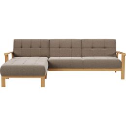 Sit & More sit&more Ecksofa &raquo;Billund L-Form&laquo; Armlehnen aus eichefarbigem Buchenholz, verschiedene Bez&uuml;ge und Farben braun 95% Polyester 5% Polyamid