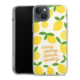 DeinDesign iPhone 14 Plus Handy Silikon H&uuml;lle Case transparent Handyh&uuml;lle Spruch Statement Lemon Silikon Case