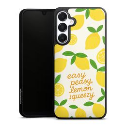 DeinDesign Galaxy A16 5G Handy Premium Silikon H&uuml;lle Handyh&uuml;lle schwarz Case Spruch Statement Lemon Silikon Premium Case