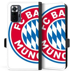DeinDesign Xiaomi Redmi Note 10 Pro Handy Klapph&uuml;lle Handyh&uuml;lle aus Kunst Leder schwarz Flip Case Logo Fc Bayern M&uuml;nchen Fcb Sideflip mit langer Lasche