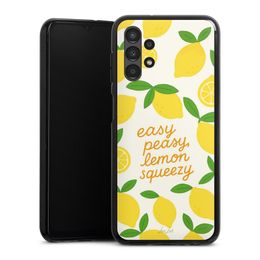DeinDesign Galaxy A13 4G Handy Silikon H&uuml;lle Case schwarz Handyh&uuml;lle Spruch Statement Lemon