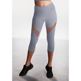 active by Lascana LASCANA ACTIVE Caprileggings mit kleiner Raffung, Loungewear blau grau S (36/38) - N-Gr N-Gr S (36/38) Funktions- Capri Leggings