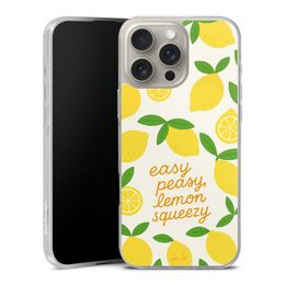 DeinDesign iPhone 16 Pro Max Handy Silikon H&uuml;lle Case transparent Handyh&uuml;lle Spruch Statement Lemon Silikon Case