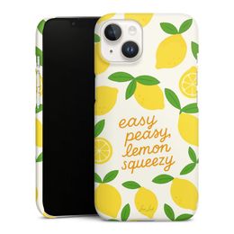 DeinDesign iPhone 14 Handy Premium Case Smartphone Handyh&uuml;lle Schutzh&uuml;lle matt Spruch Statement Lemon Premium Case